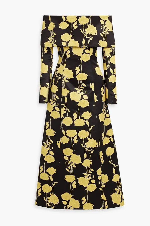 EMILIA WICKSTEAD Corey Off-the-shoulder Midi Dress - Black