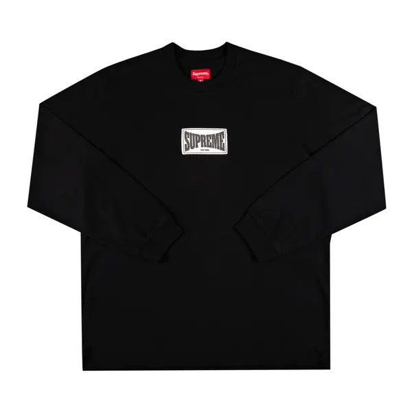 Supreme Woven Label Long-sleeve Top - Black