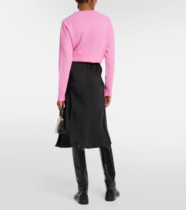 JIL SANDER Satin Midi Skirt