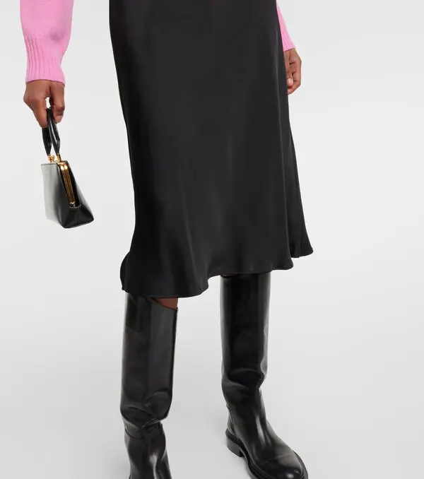 JIL SANDER Satin Midi Skirt