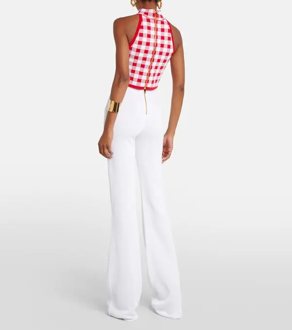 Balmain Checked Crop Top