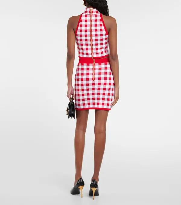 Balmain Checked Crop Top