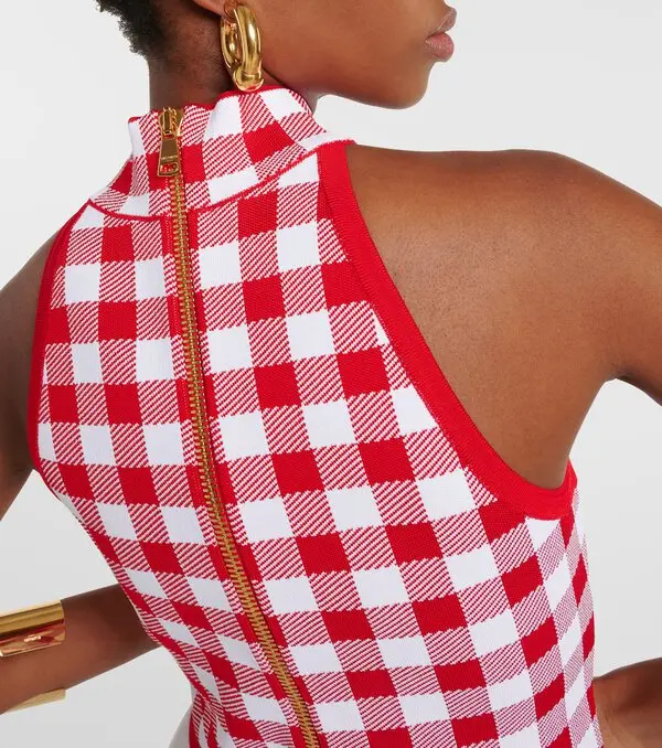 Balmain Checked Crop Top