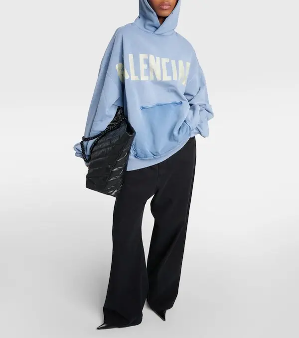 Balenciaga Tape Type Cotton Fleece Hoodie