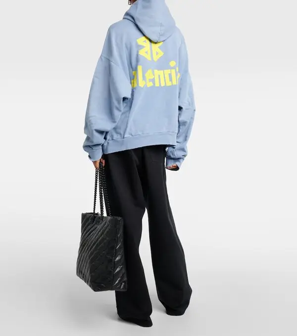 Balenciaga Tape Type Cotton Fleece Hoodie