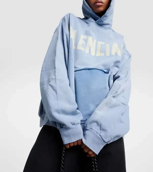 Balenciaga Tape Type Cotton Fleece Hoodie