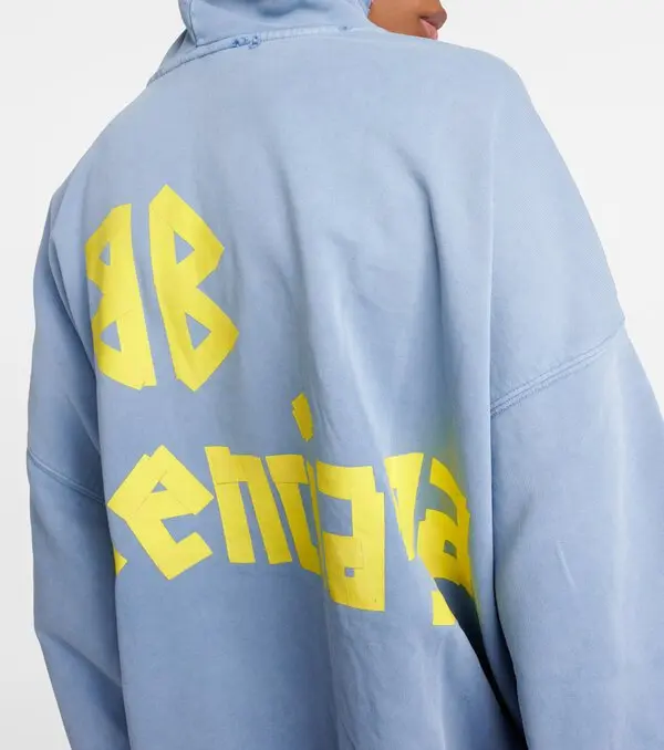Balenciaga Tape Type Cotton Fleece Hoodie