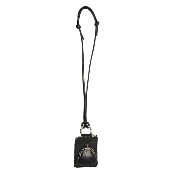 Y’s Clasp Mini Wallet Necklace - Black
