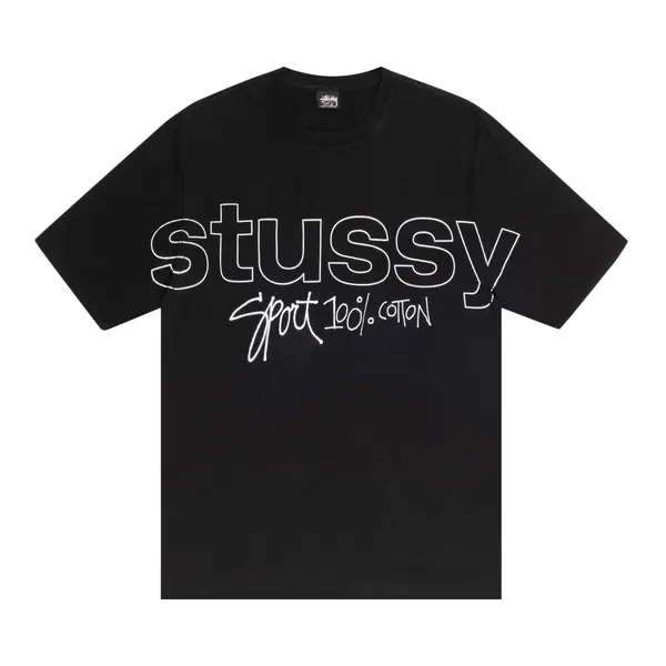 StÜssy Sport 100% Pigment Dyed Tee - Black