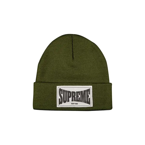Supreme Woven Label Beanie - Green