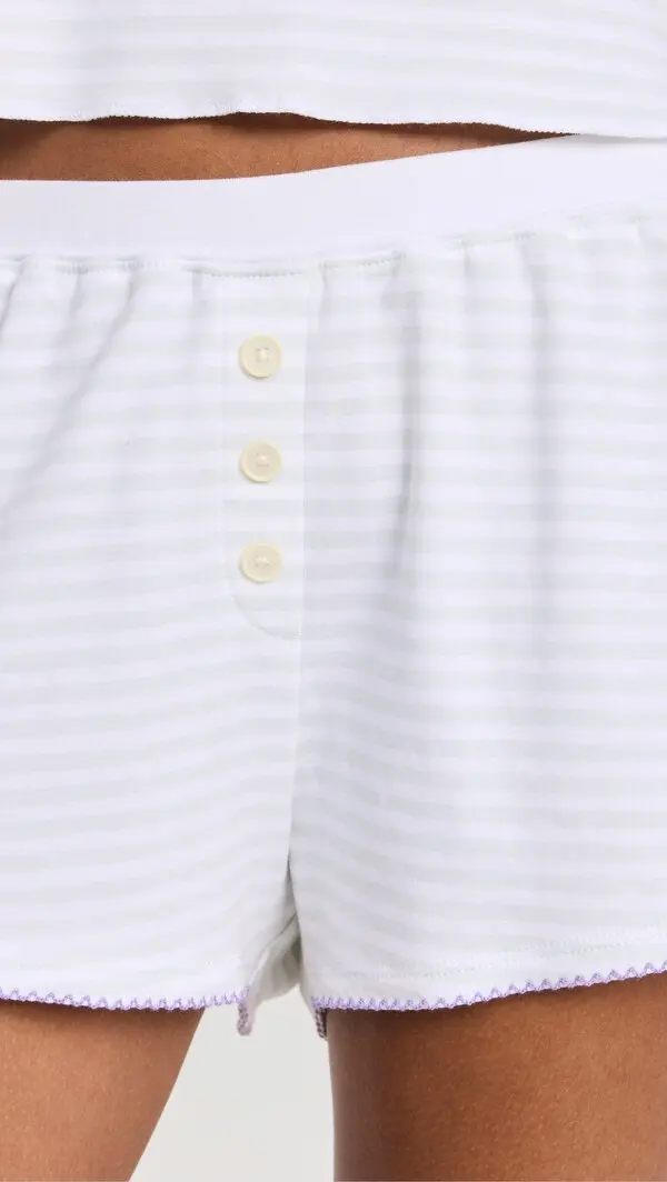 Morgan Lane Tate Striped Shorts - Sky Stripe