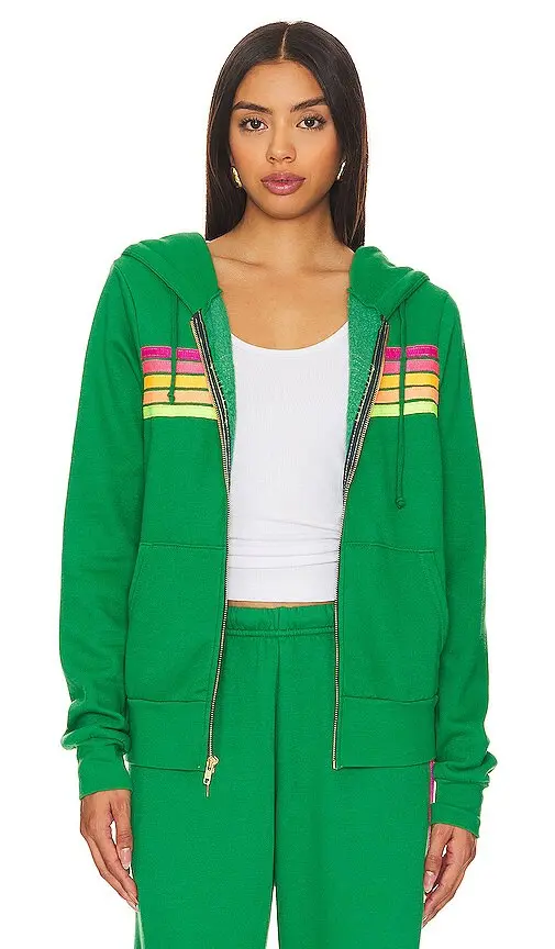 Aviator Nation X 5 Stripe Hoodie - Kelly Green