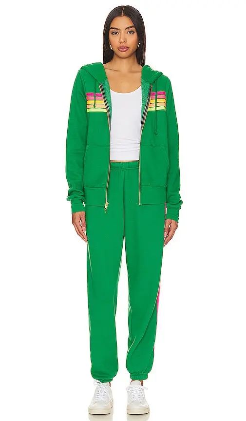 Aviator Nation X 5 Stripe Hoodie - Kelly Green