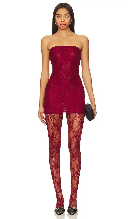 chinese dress ladies Eyelet Lace Tube Dress – Ruby and Jenna main image 1