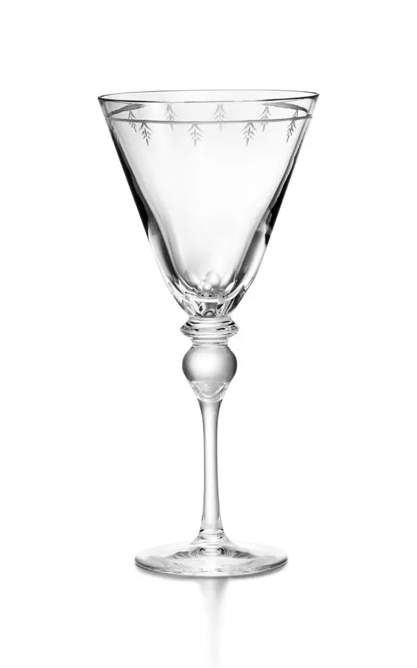 Tiffany & Co. Crest Crystal Wine Glass - White