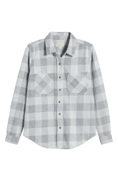 BEACHLUNCHLOUNGE Sally Plaid Shacket - Lt Grey Cream