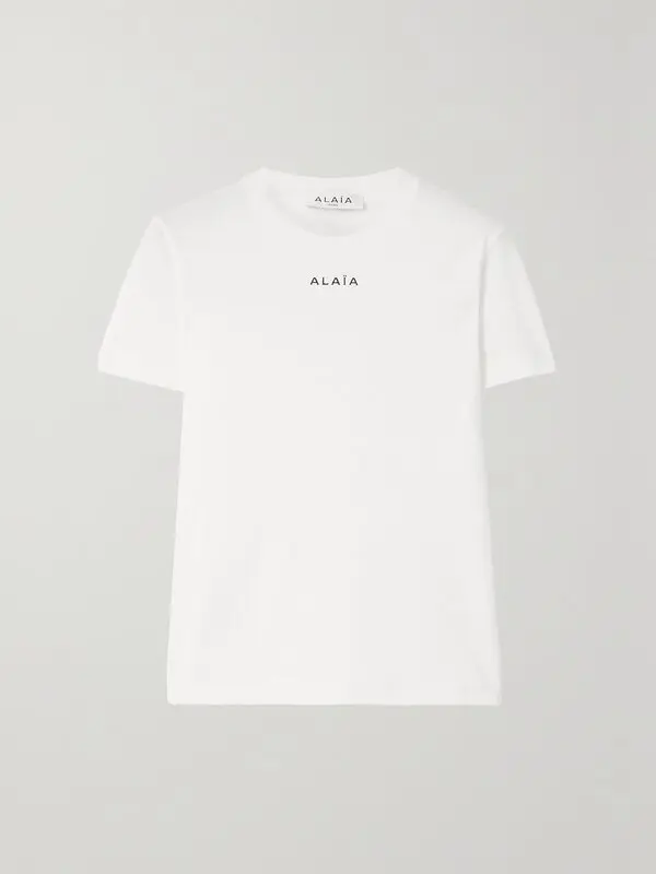 Alaïa Archetypes Embroidered Cotton-jersey T-shirt