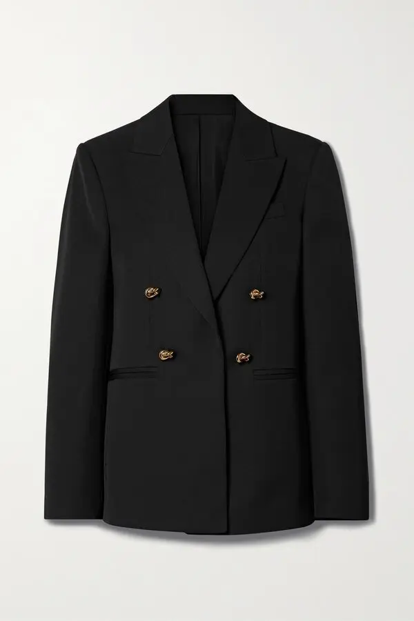 Bottega Veneta Embellished Double-breasted Wool-twill Blazer