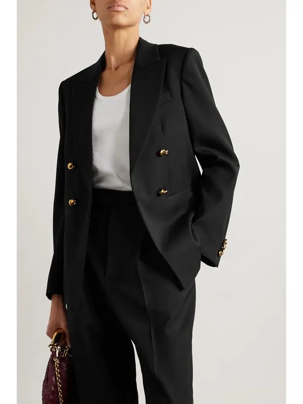 Bottega Veneta Embellished Double-breasted Wool-twill Blazer