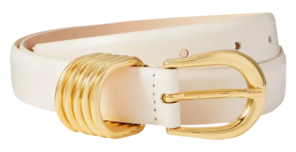 DEHANCHE Hollyhock Leather Belt - Ivory