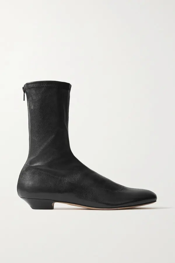 Khaite Leather Ankle Boots