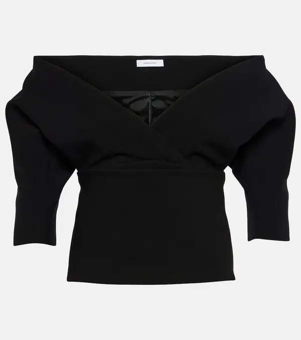 FERRAGAMO Wool-blend Gabardine Top