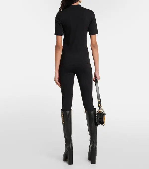 Balmain Embellished Jersey T-shirt - Black