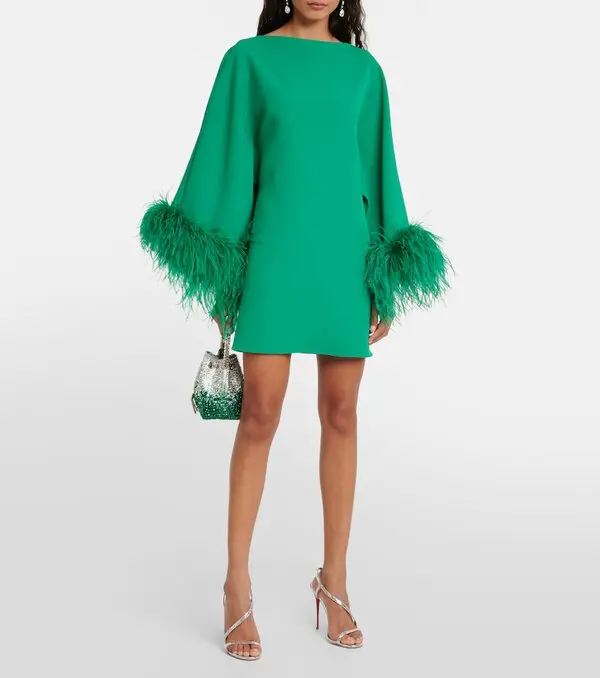 Safiyaa Arama Feather-trimmed Minidress