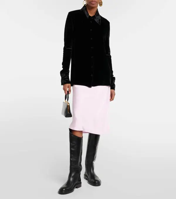 JIL SANDER Satin Midi Skirt