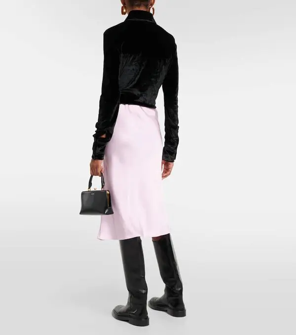 JIL SANDER Satin Midi Skirt