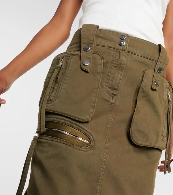 Blumarine Cotton Cargo Maxi Skirt - Brown
