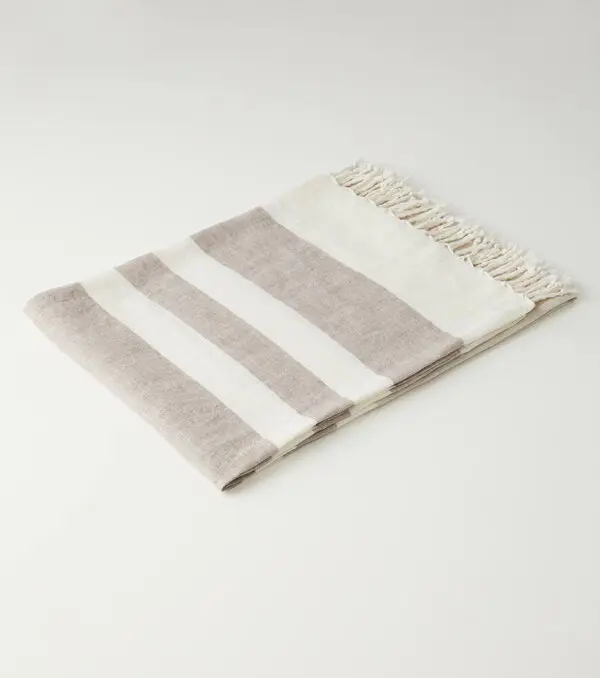 Brunello Cucinelli Linen Throw - White
