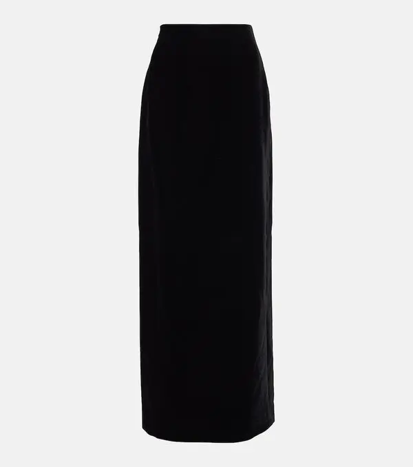 Wardrobe.NYC Velvet Maxi Skirt - Black