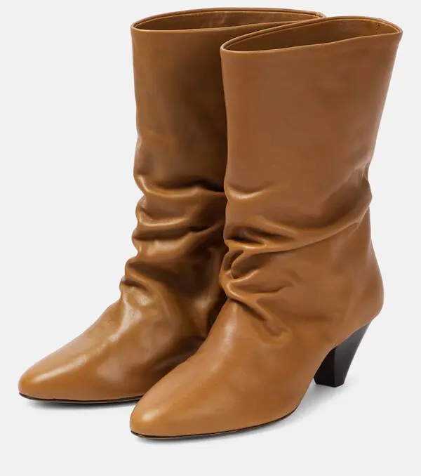 Isabel Marant Reachi Leather Ankle Boots - Brown