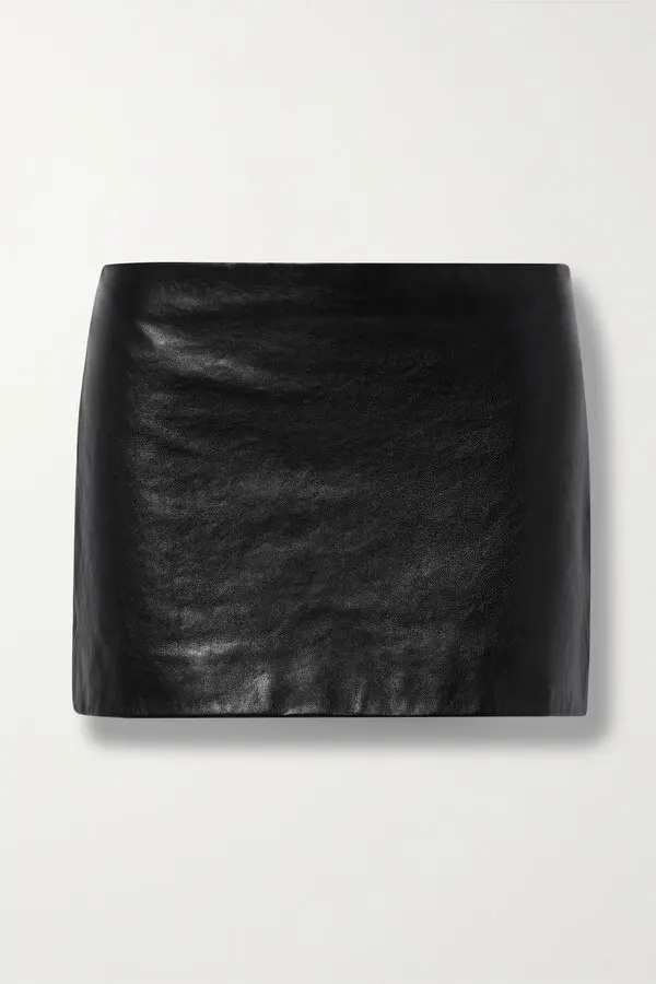 Khaite Jett Leather Mini Skirt