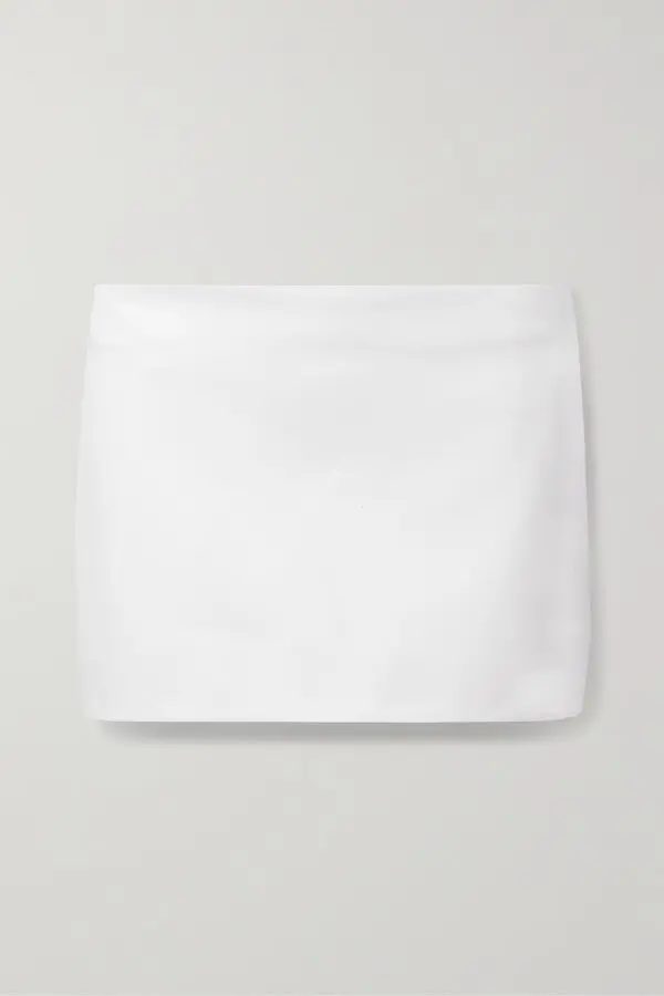 Khaite Jett Leather Mini Skirt - White