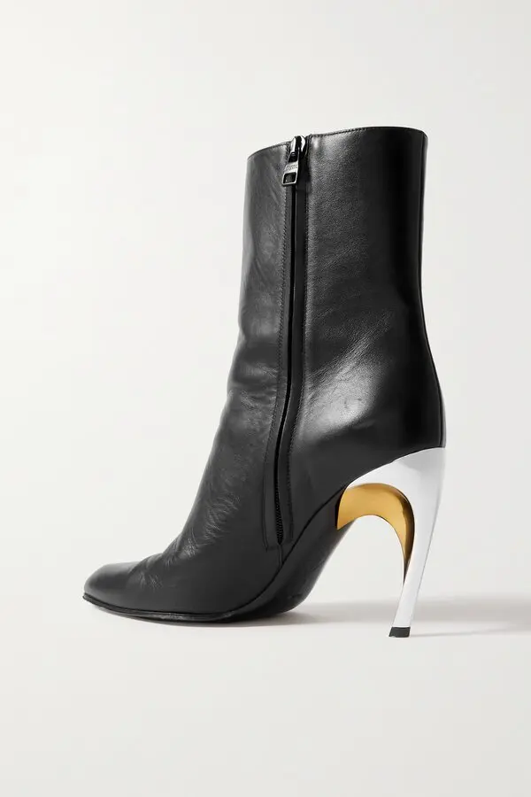 Alexander McQueen Armadillo Leather Ankle Boots