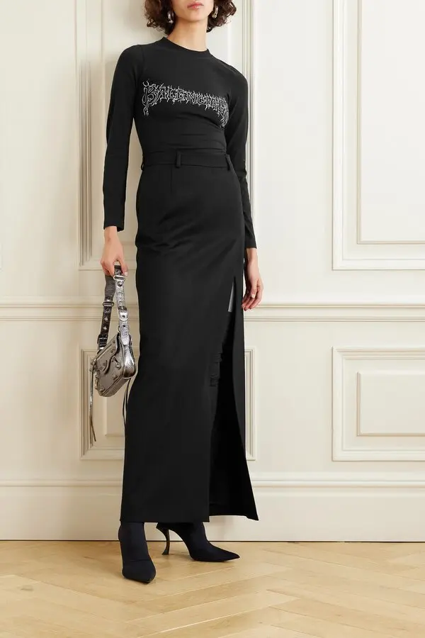 Balenciaga Wrap-effect Maxi Skirt