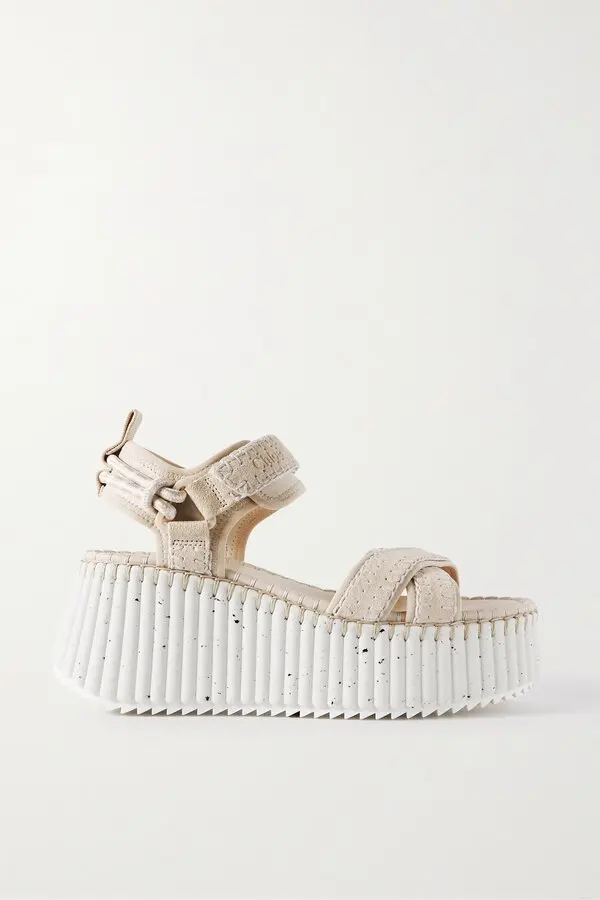 Chloé Net Sustain Nama Platform Sandals - White