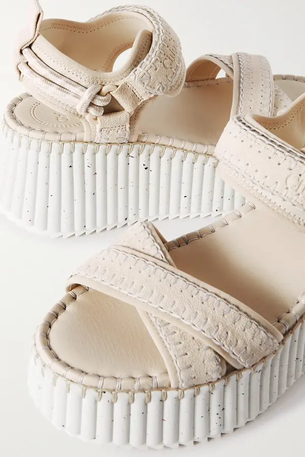 Chloé Net Sustain Nama Platform Sandals - White