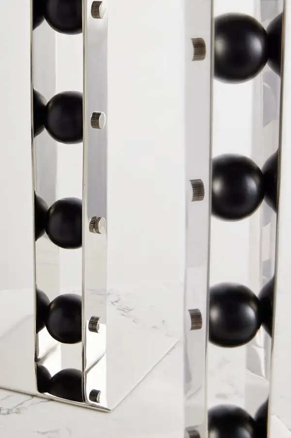 FOURTH STREET Set Of Three Iron And Steel Candlesticks