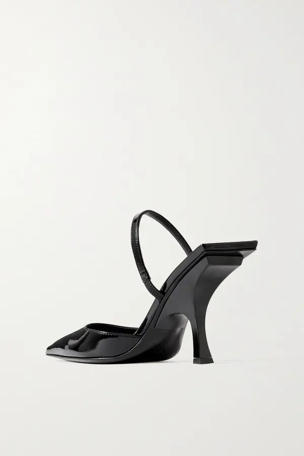 Attico Ester Patent-leather Mules - Black
