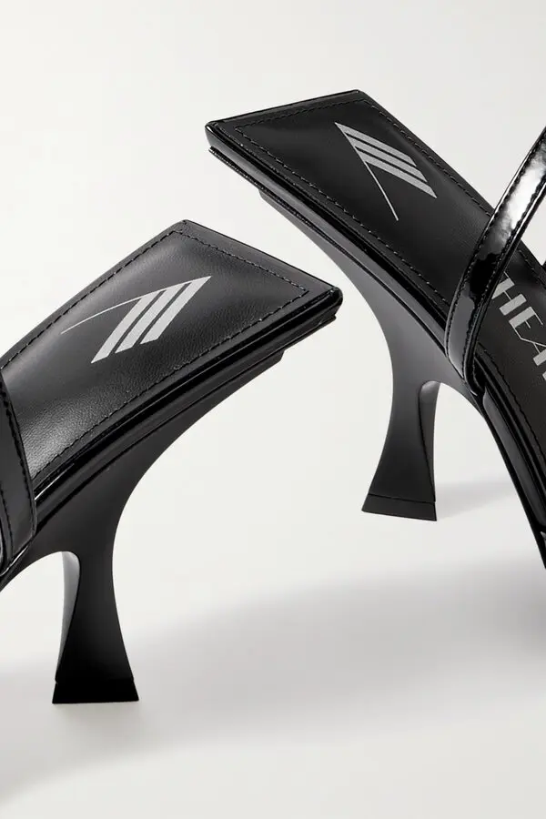Attico Ester Patent-leather Mules - Black