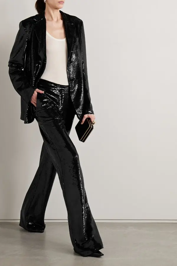 Veronica De Piante Anya Sequined Wide-leg Pants