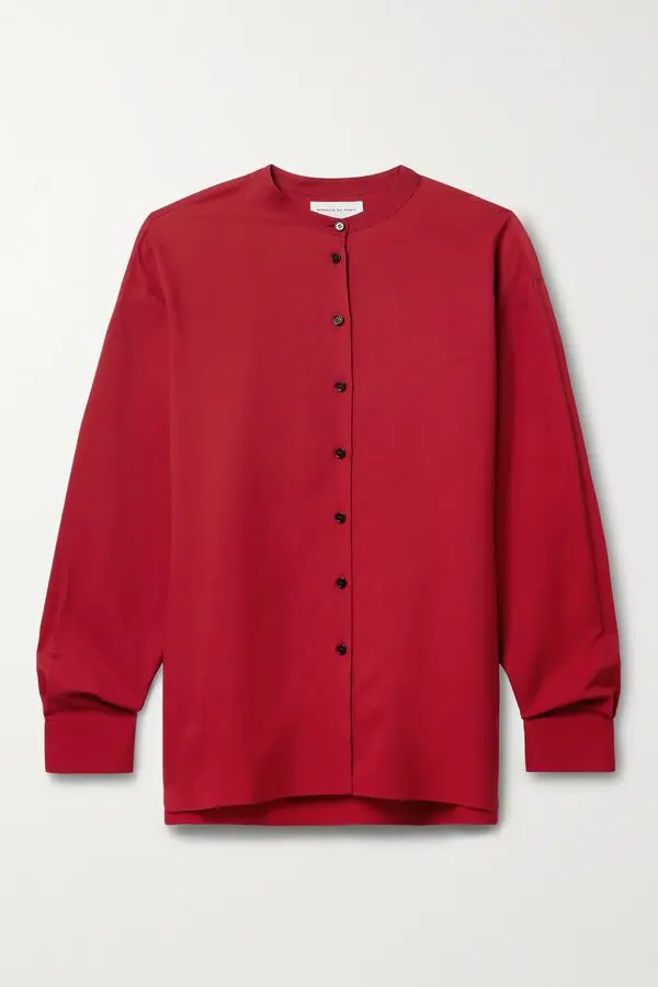 Veronica De Piante Wool And Silk-blend Shirt