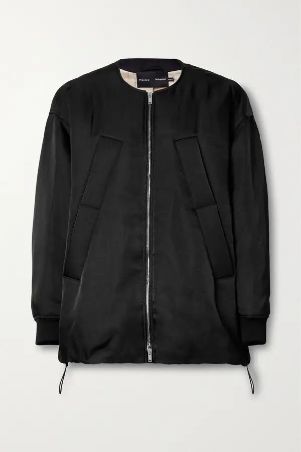 Proenza Schouler Padded Recycled-twill Bomber Jacket - Black