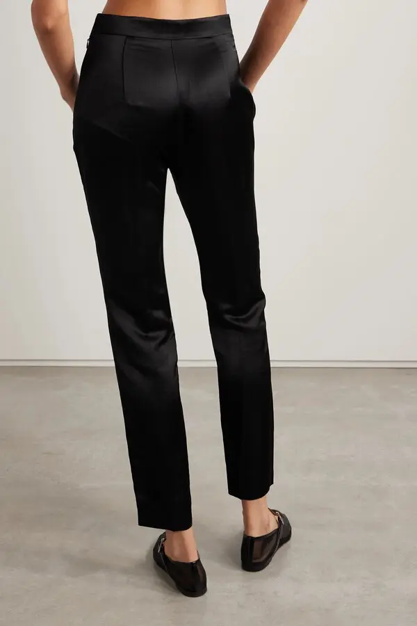 Ralph Lauren Robynn Linen-blend Satin Straight-leg Pants