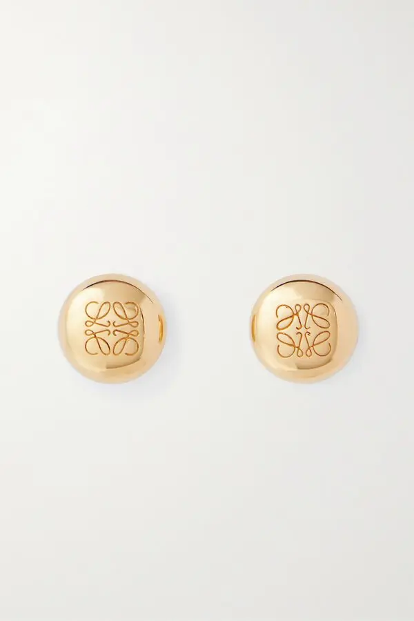 Loewe Anagram Pebble Earrings - Gold