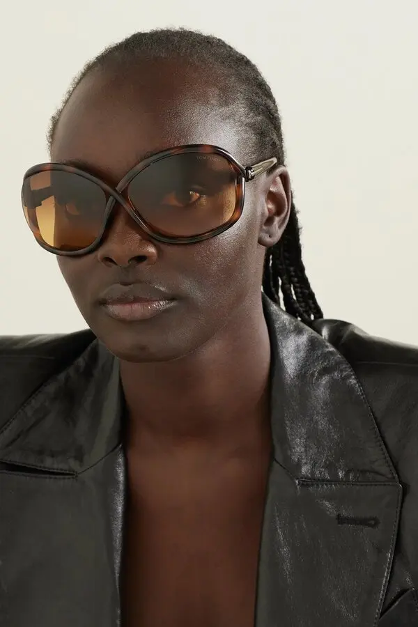 Tom Ford Bettina D-Frame Sunglasses In Tortoiseshell - 50  display picture 1