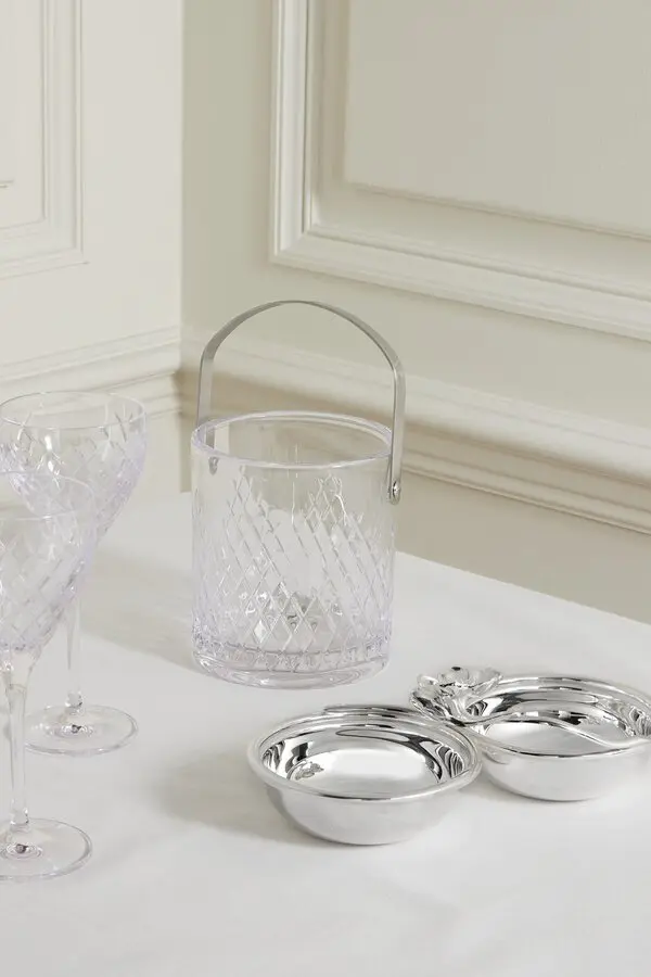 Christofle Anemone-belle Époque Set Of Two -plated Serving Dishes